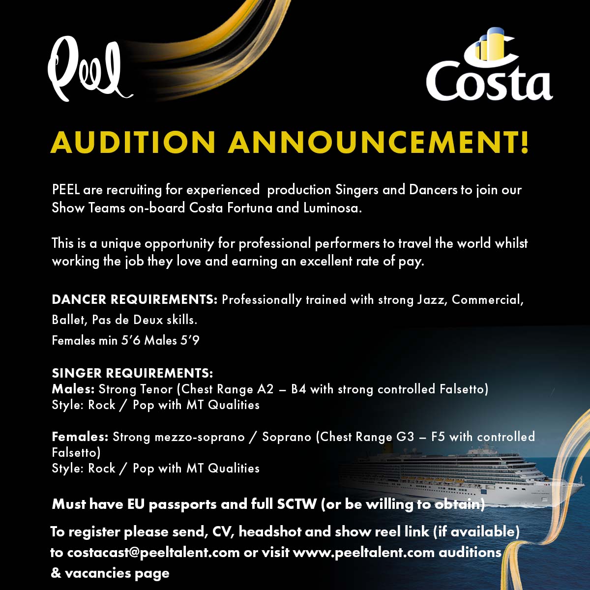 Auditions | Peel Talent | Our mission to find the world's best singers ...